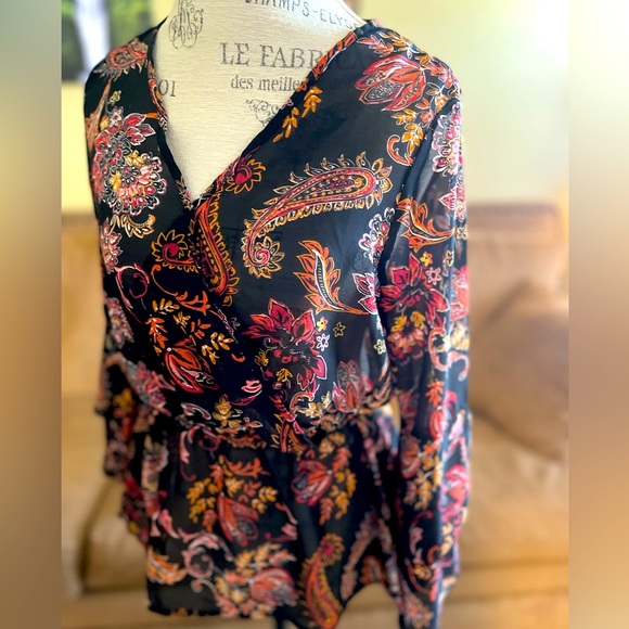 Unique Spectrum | Tops | Nwt Unique Spectrum M Sheer Blouse Black ...